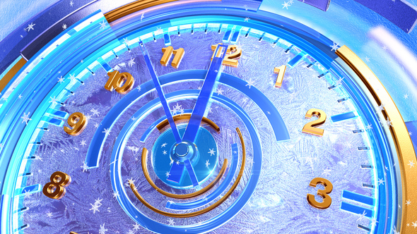 New Year Ice Clock Countdown, Motion Graphics | VideoHive